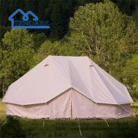 China Waterproof Cotton Canvas Safari Glamping Tent 4m x 6m Large Outdoor Family Shelter for sale