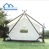 China Customized Waterproof Canvas Glamping Safari Hotel Tent 35sqm 3-4 Person for sale