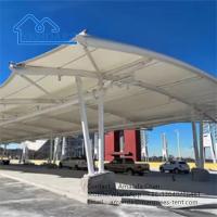 China Sail Shade Car Awning Tent with 100 km/h Wind Resistance and 0.85mm PVDF Membrane Structure for sale