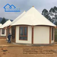 China Customized Camping Outdoor Canvas Glass Wall Polygon Tent with Bathroom - 6M/8M/10M Sizes, 15+ Year Lifespan for sale