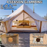 China 5m Double Door Bell Tent with 300gsm Cotton Canvas and 540gsm PVC Groundsheet - Mildew Resistant Event Shelter for sale
