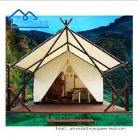 China Custom Safari Tent 5000mm Waterproof Luxury Resort Canvas Tent with Aluminum Alloy Frame for sale