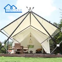 China Custom Safari Tent 5000mm Waterproof Luxury Resort Canvas Tent with Aluminum Alloy Frame for sale