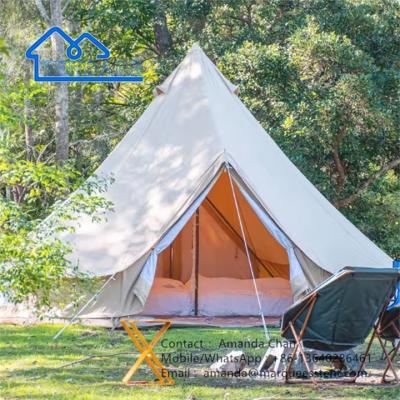 China 5m Double Door Bell Tent with 300gsm Cotton Canvas and 540gsm PVC Groundsheet - Mildew Resistant Event Shelter for sale