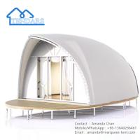 China Luxury Beach Waterproof Glamping Tent PVDF Permanent Hotel Tent 6m 8m for sale