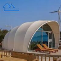 China Luxury Beach Waterproof Glamping Tent PVDF Permanent Hotel Tent 6m 8m for sale