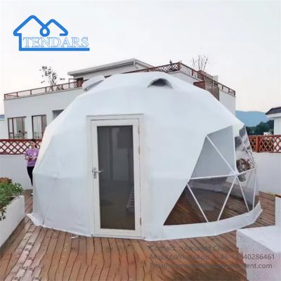 China Custom Luxury Hotel Dome Tent 6m Diameter Galvanized Steel Frame PVC for sale