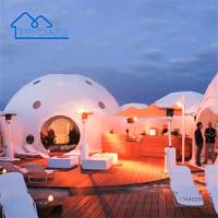China Waterproof Glamping Geodesic Eco Dome Tent 850gsm PVC Steel Frame 120km/h Wind Load for sale