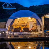 China Waterproof Glamping Geodesic Eco Dome Tent 850gsm PVC Steel Frame 120km/h Wind Load for sale