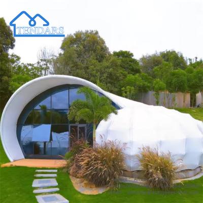 China Luxury Safari Snail Hotel Tent Outdoor Glamping Tent with Bathroom 120km/h Wind Load for sale