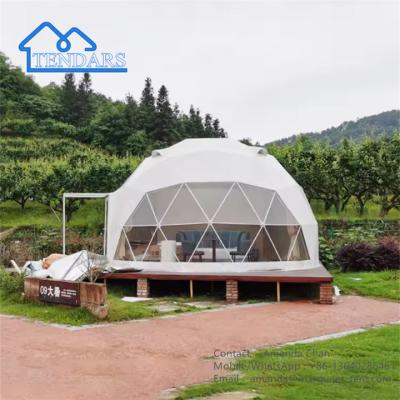 China Waterproof Glamping Geodesic Eco Dome Tent 850gsm PVC Steel Frame 120km/h Wind Load for sale