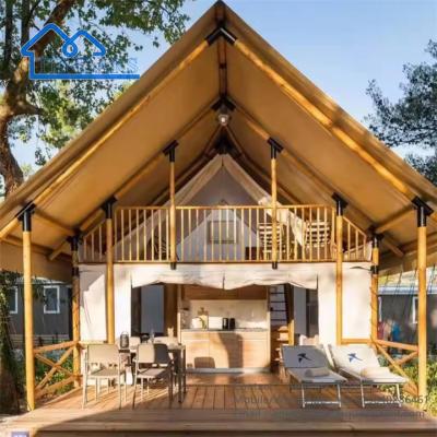 China Outdoor Waterproof Large Hotel Safari Tent 5x9m Luxury Glamping with Bathroom for sale