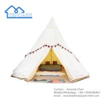 China Luxury Glamping Waterproof Cotton Canvas Bell Tent 3m to 7.5m for Outdoor Family Camping for sale
