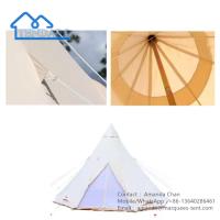 China Luxury Glamping Waterproof Cotton Canvas Bell Tent 3m to 7.5m for Outdoor Family Camping for sale