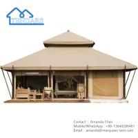 China Customized Glamping Hotel Tent 5x5m PVC 850g Outdoor Desert Camping Tent for sale