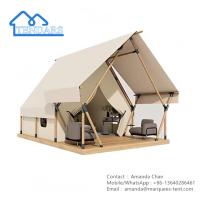 China Luxury Canvas Safari Tent 5.5x9m with Bathroom for Resort Hotel Glamping for sale
