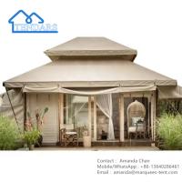 China Customized Glamping Hotel Tent 5x5m PVC 850g Outdoor Desert Camping Tent for sale