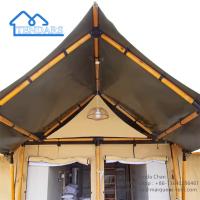 China 900D Waterproof Safari Camping Tent 5x7m or 5x9m with 80-100km/h Wind Resistance and 8-10 Year Lifespan for sale