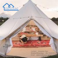 China Luxury Large Outdoor Family Camping Canvas Bell Tent 3M 4M 5M 6M Glamping for sale