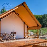 China Factory Outdoor Glamping Safari Tent Canvas 5x9m with Bathroom for House for sale