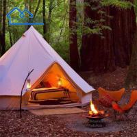 China Luxury Large Outdoor Family Camping Canvas Bell Tent 3M 4M 5M 6M Glamping for sale