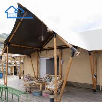 China Resort Beach Camping Safari Tent House 5x7m Fire Retardant Waterproof Glamping Accommodation for sale