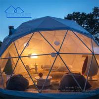 China Luxury Clear Glass Geodesic Dome Tent with Bathroom for Camping 100km/h Wind Load for sale