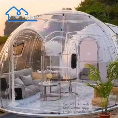China Transparent Polycarbonate Dome Tent Prefab House 360 Degree Panoramic View 10 Year Warranty for sale