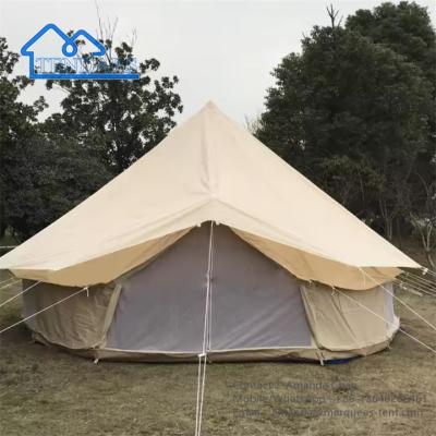 China Waterproof Cotton Canvas Bell Tent 3m 4m 5m 6m Outdoor Camping Glamping Luxury for sale