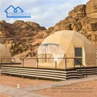 China Waterproof Eco Hotel Prefab Geodesic Dome Tent 32mm Steel Frame Desert Camping for sale