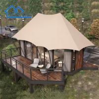 China Waterproof Resort Steel Frame Tent 5m x 8m Family Safari Lodge with Bathroom for sale