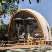 China Luxury Glamping Tent with Bathroom 5.6m x 9m Steel Aluminum Structure Resort Villa for sale