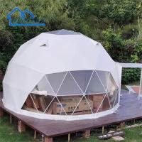 China Factory Waterproof Aluminum Geodesic Glamping Dome Tent House 4m to 20m Diameter with Bathroom for sale