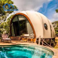 China Luxury Glamping Tent with Bathroom 5.6m x 9m Steel Aluminum Structure Resort Villa for sale