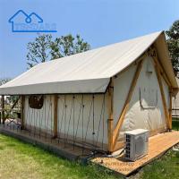 China Outdoor Canvas Mobile Safari Living Resort Glamping Tent 45sqm Luxury Hotel for sale