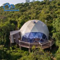 China Factory Waterproof Aluminum Geodesic Glamping Dome Tent House 4m to 20m Diameter with Bathroom for sale