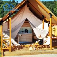 China Outdoor Canvas Mobile Safari Living Resort Glamping Tent 45sqm Luxury Hotel for sale
