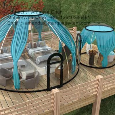 China Customized Glamping Dome Tent Transparent Aluminum Frame 3.0mm 6m Diameter for sale