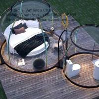 China Customized Glamping Dome Tent Transparent Aluminum Frame 3.0mm 6m Diameter for sale