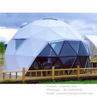 China Waterproof Fireproof Geodesic Dome Tent Glamping Hotel Resort 6m-100m Diameter Customizable for sale