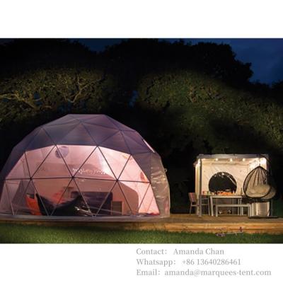 China Custom Size Outdoor Geodesic Dome Tent 5m to 50m Diameter Steel Frame Camping for sale