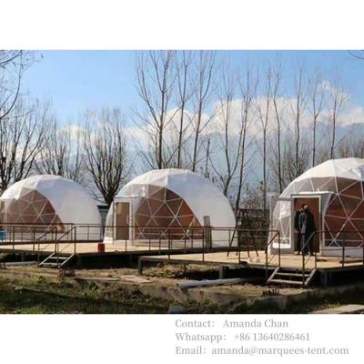 China Custom Logo Geodesic Glamping Dome Tent - 13 Sizes 3m to 50m, 120 km/h Windload & 75kg/sqm Snowload for sale