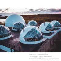 China Custom Large Glamping Dome Tent 5m to 50m Diameter Galvanized Steel Frame for sale
