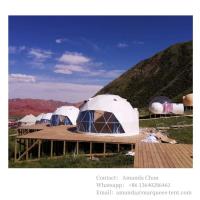 China Outdoor Waterproof Fireproof UV Resistance Glamping Dome Tent 4m-8m Diameter with Bathroom for Hotel Resort for sale