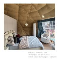 China 20sqm Waterproof Fireproof Dome Tent Luxury Glamping Hotel with Q235 Steel Frame 100km/h Wind Load for sale