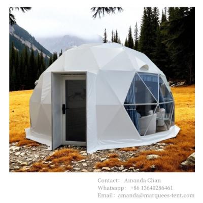 China 20sqm Waterproof Fireproof Dome Tent Luxury Glamping Hotel with Q235 Steel Frame 100km/h Wind Load for sale