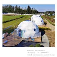 China Custom Logo Hotel Dome House Glamping Geodesic Dome Tent 850gsm PVC Roof Cover for sale