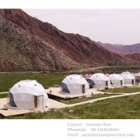 China Custom Logo Hotel Dome House Glamping Geodesic Dome Tent 850gsm PVC Roof Cover for sale