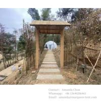 China Custom Logo Hotel Dome House Glamping Geodesic Dome Tent 850gsm PVC Roof Cover for sale