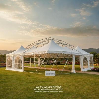 China Compact Outdoor Party Marquee Tents Extruded Aluminum Alloy Frame Waterproof PVC Roof Canopy Structure for sale